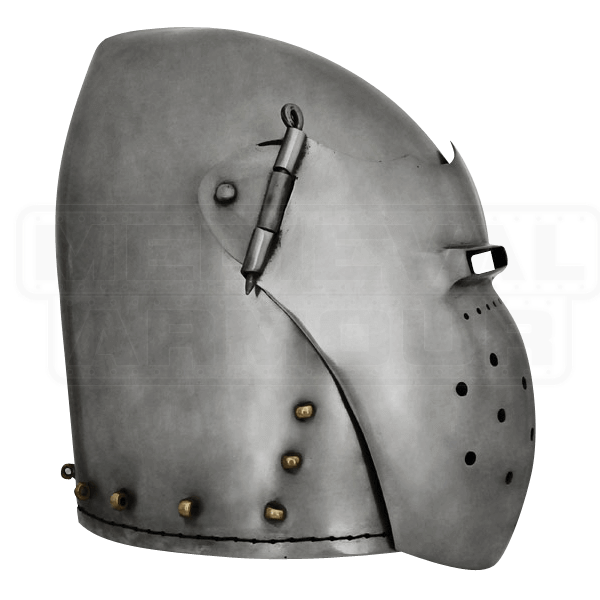 Great Fighting Bascinet Helmet - AB2971 by Medieval Armour, Leather ...
