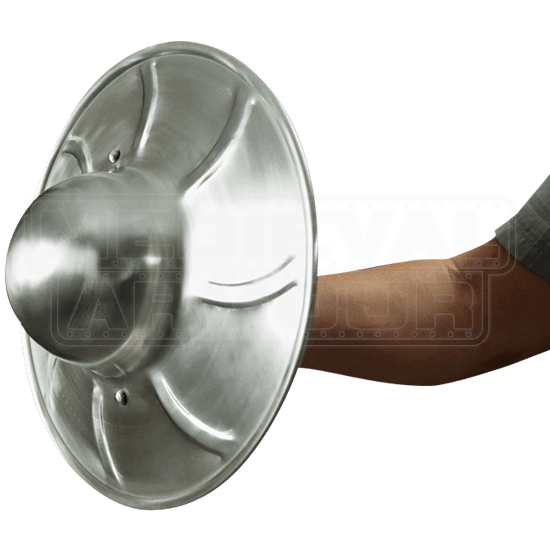 Spiral Fluted Buckler - 14 Inch - AB3995 by Medieval Armour, Leather ...