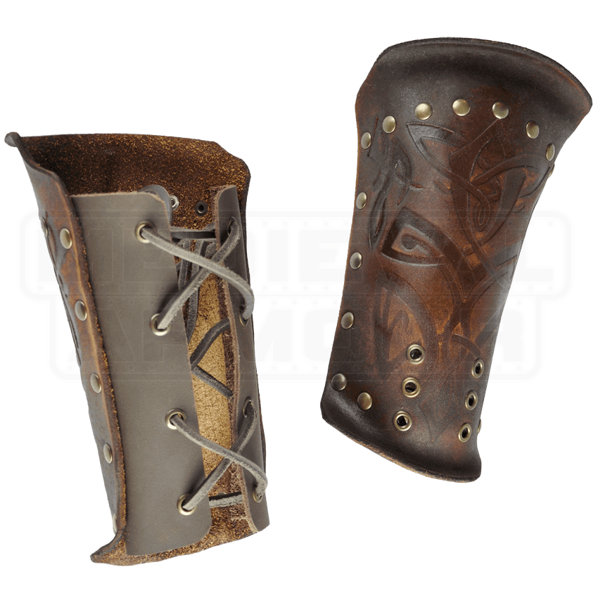 Odomar Viking Leather Bracers - RT-245 by Medieval Armour, Leather ...