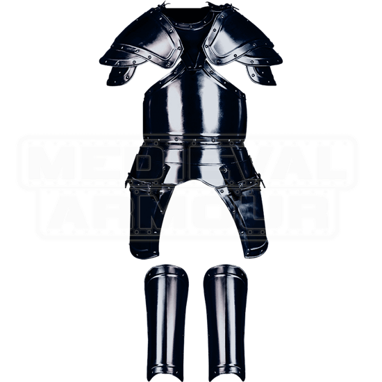 Blackened Georg Spaulders - MY100738 by Medieval Armour, Leather Armour ...