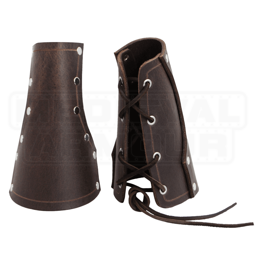Baudouin Leather Bracers - RT-183 by Medieval Armour, Leather Armour, Steel Armour, Chainmail ...