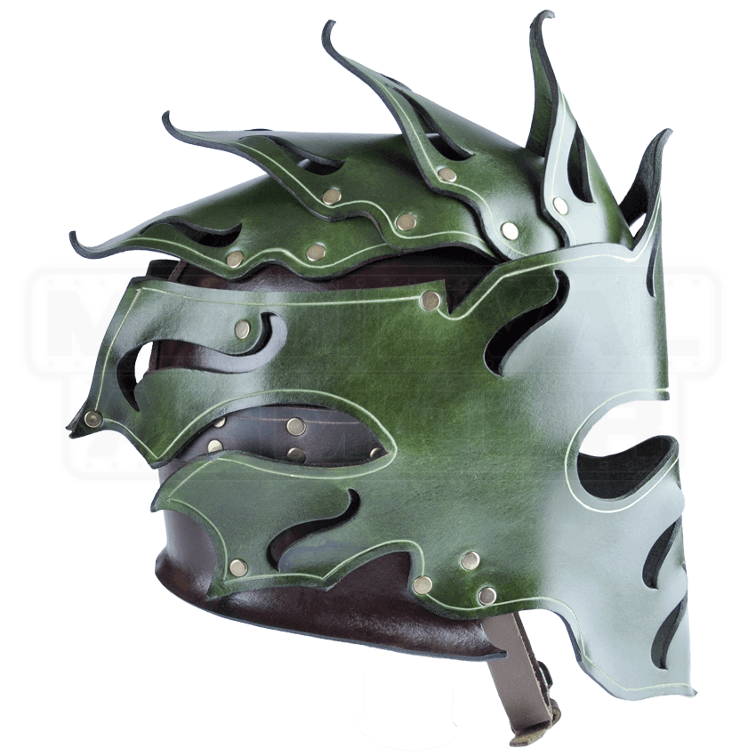Woodland Leather Helmet - RT-256 by Medieval Armour, Leather Armour ...