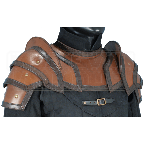 Shoulder Armour with Neck Guard - MCI-2740 by Medieval Armour, Leather ...