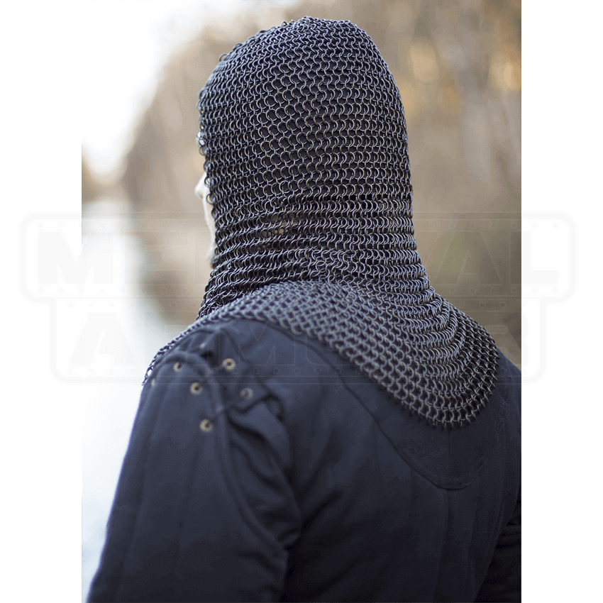 Black Alaric Chainmail Hood - MCI-3219 by Medieval Armour, Leather ...