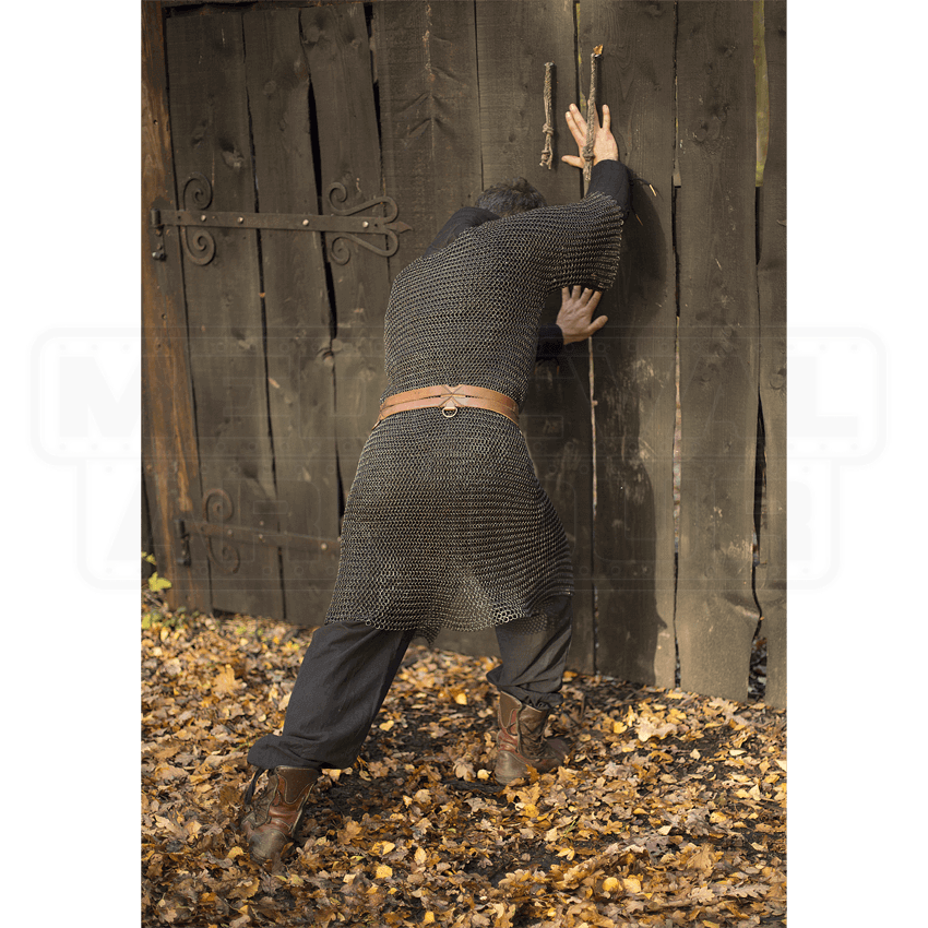 Black Ragnar Chainmail Hauberk - MCI-3222 by Medieval Armour, Leather ...