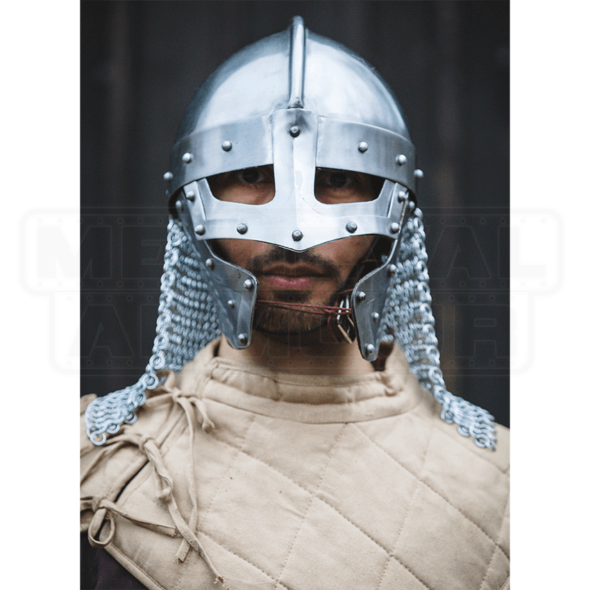 Raven Helmet - Polished Steel - MCI-3351 by Medieval Armour, Leather ...