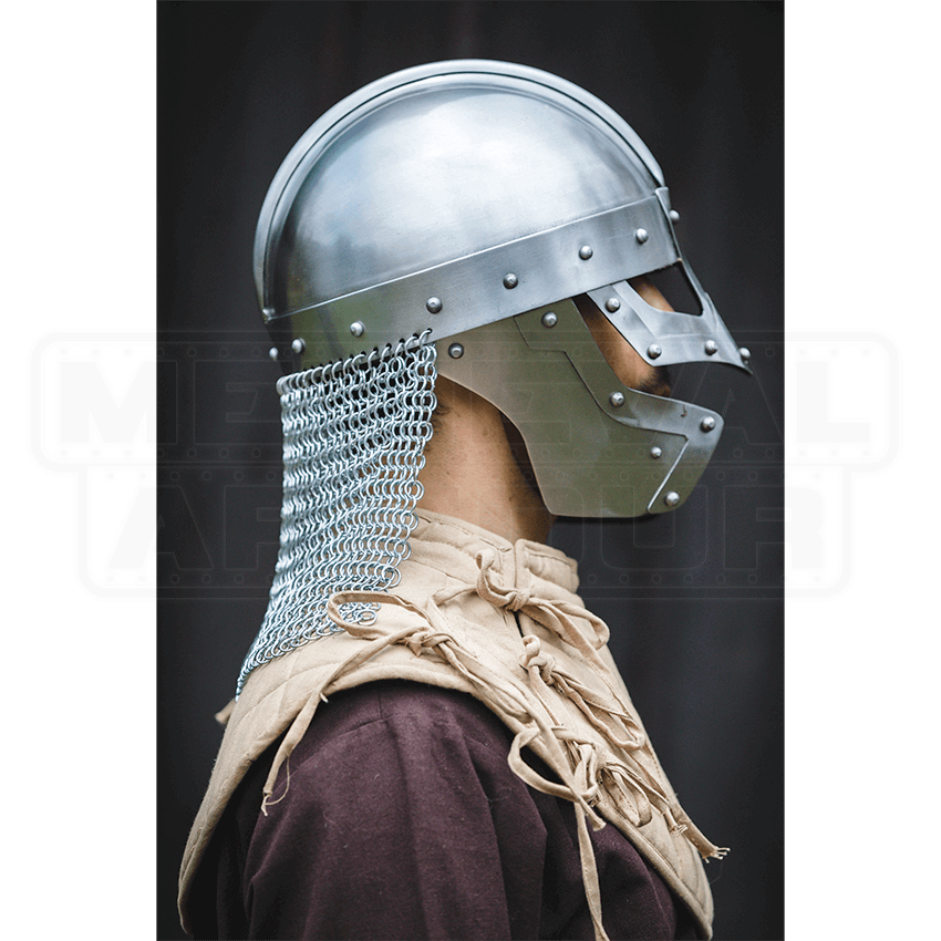 Raven Helmet - Polished Steel - MCI-3351 by Medieval Armour, Leather ...