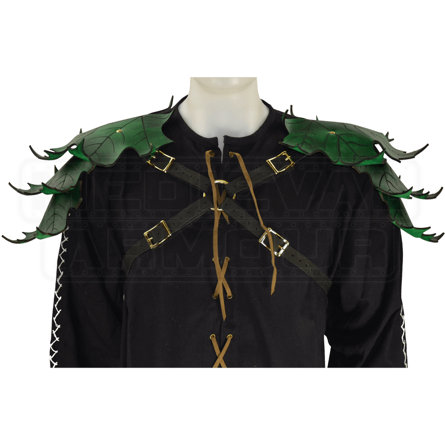 Elven Leaf Leather Pauldron Harness - DK5107 by Medieval Armour ...