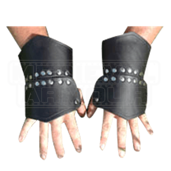 Knightly Leather Half Gauntlets - DK5301 by Medieval Armour, Leather ...