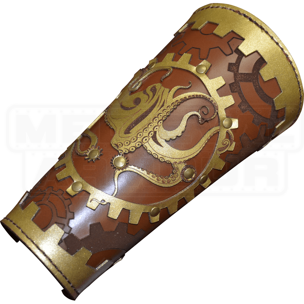 Steampunk Leather Arm Bracer with Octopus and Gears - DK6073 by ...
