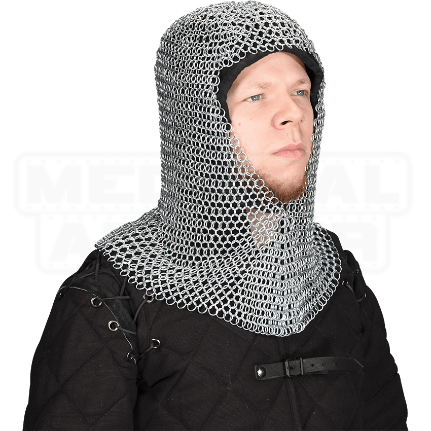 Butted Chainmail Coif - HW-700601-L by Medieval Armour, Leather Armour, Steel Armour, Chainmail ...