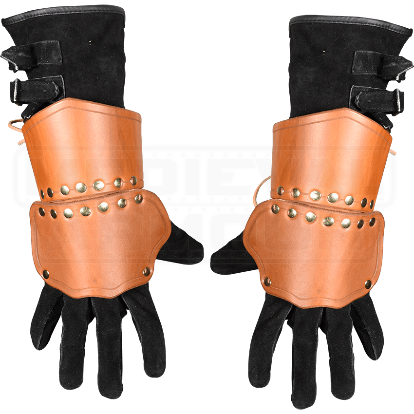 Warriors Leather Half Gauntlets - DK5300 by Medieval Armour, Leather ...