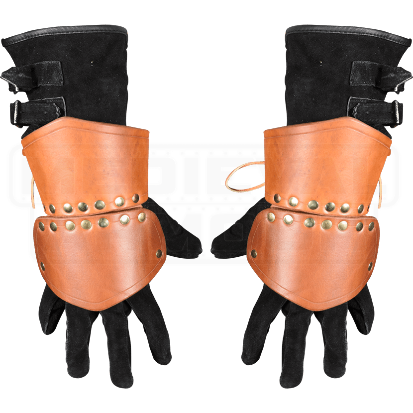 Knightly Leather Half Gauntlets - DK5301 by Medieval Armour, Leather ...