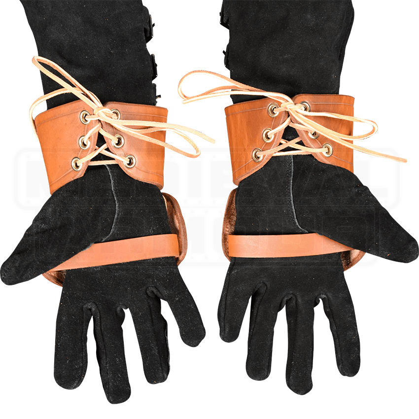 Knightly Leather Half Gauntlets - DK5301 by Medieval Armour, Leather ...