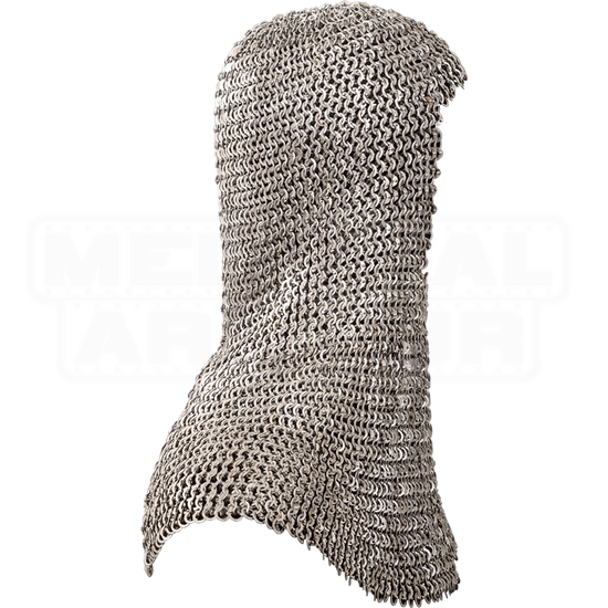 Flat Ring Round Riveted Chainmail Coif - HW-700603 by Medieval Armour ...