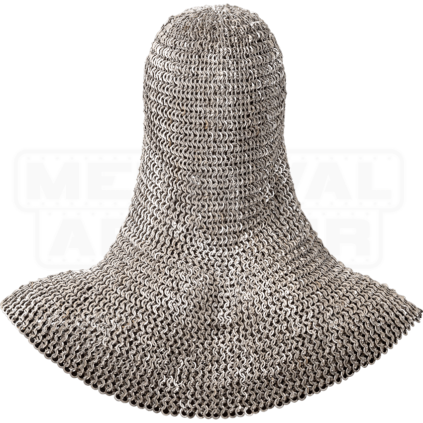 Flat Ring Round Riveted Chainmail Coif - HW-700603 by Medieval Armour ...