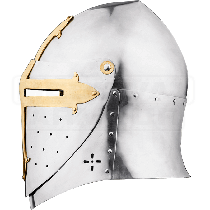 14th Century Gilded Sugar Loaf Visored Helmet - MH-H0931B by Medieval ...