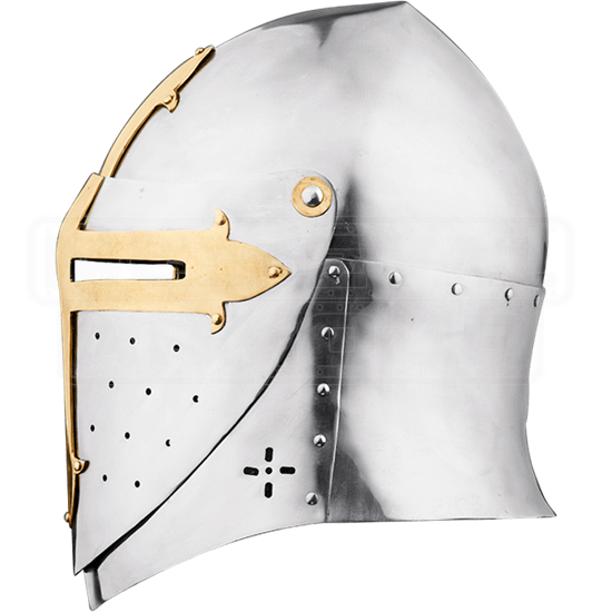 14th Century Gilded Sugar Loaf Visored Helmet - MH-H0931B by Medieval ...