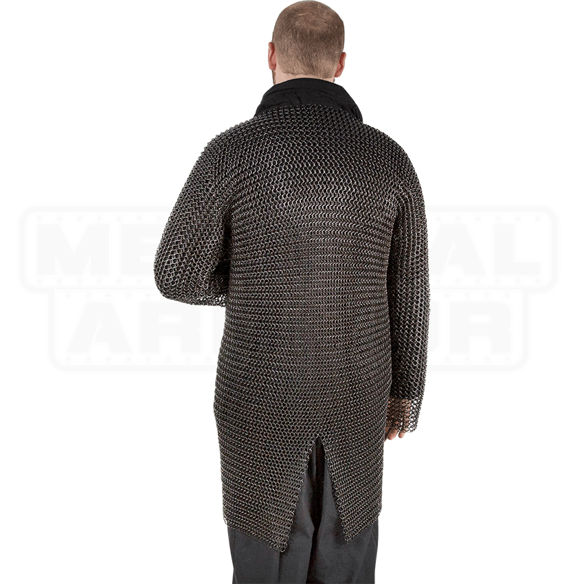 Blackened Butted Chainmail Hauberk - HW-700593BK by Medieval Armour ...