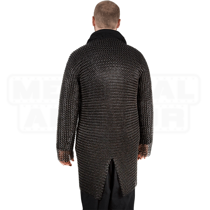 Blackened Butted Chainmail Hauberk - HW-700593BK by Medieval Armour ...