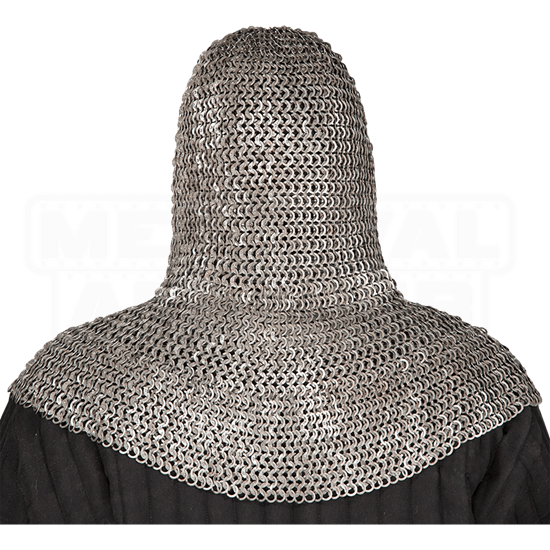 Flat Ring Wedge Rivet Chainmail Coif - HW-700604 by Medieval Armour ...