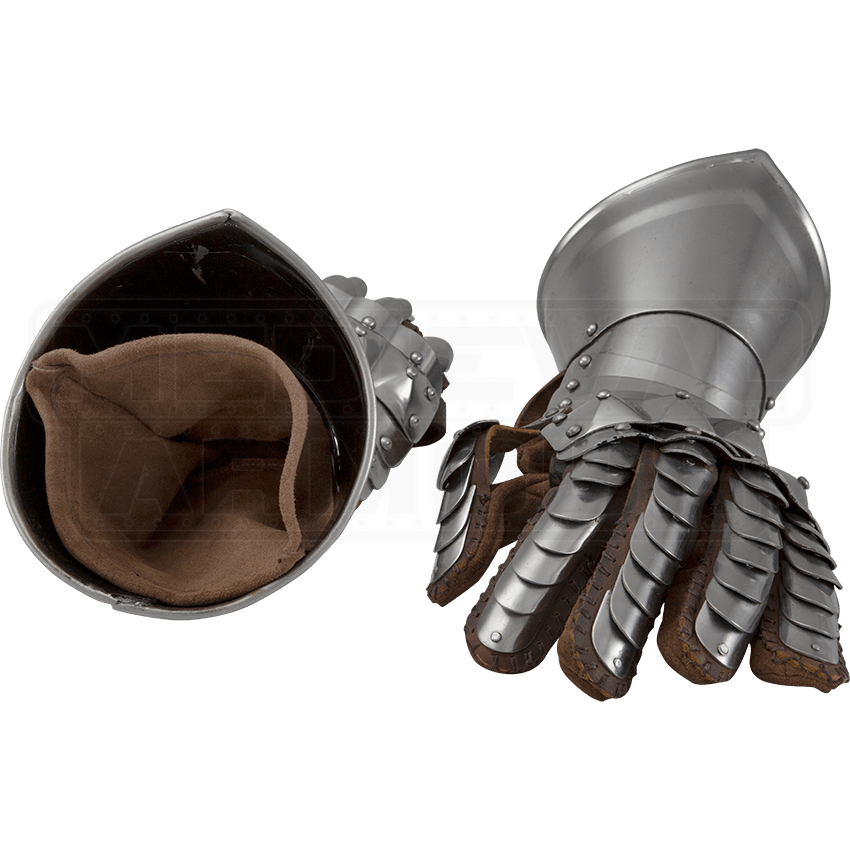 Knightly Medieval Gauntlets - HW-700779 by Medieval Armour, Leather ...