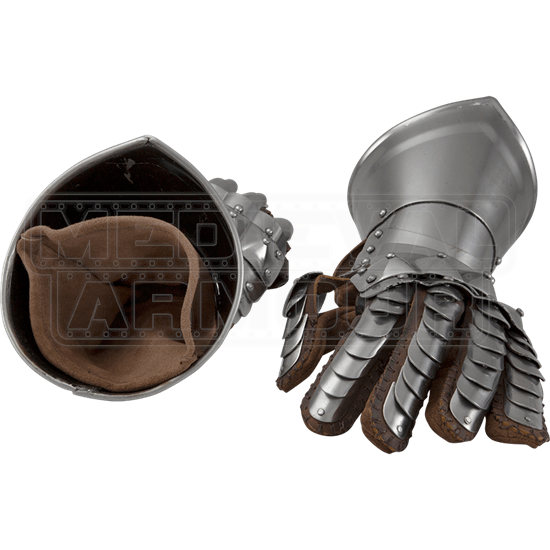 Knightly Medieval Gauntlets - HW-700779 by Medieval Armour, Leather ...