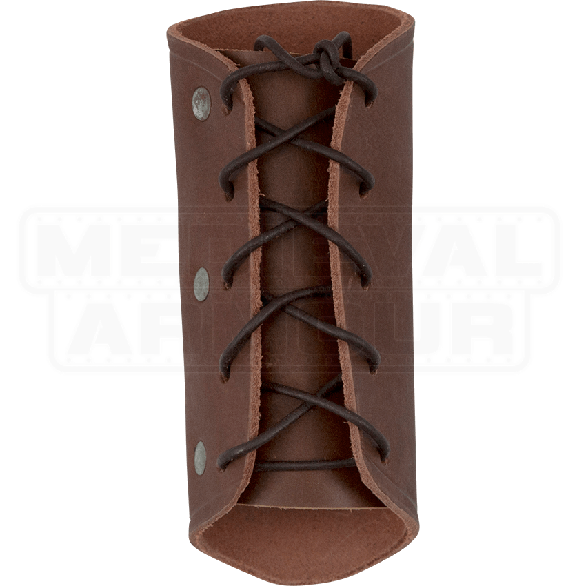 Simple Leather Wrist Bracer - Brown - HW-700978 by Medieval Armour ...