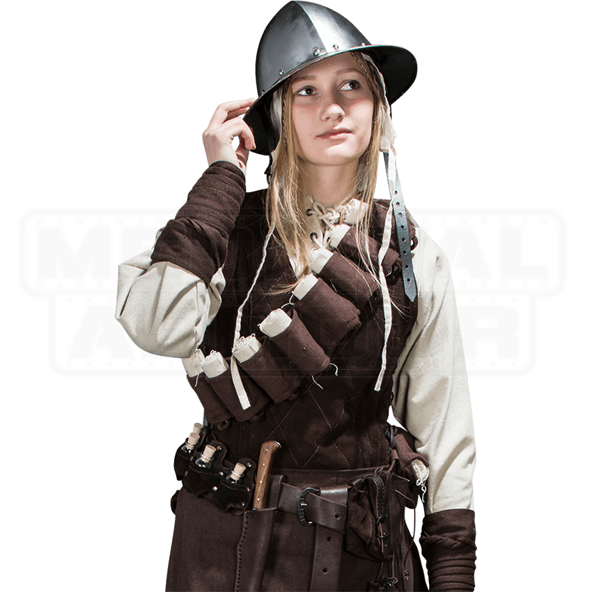 Ralf Steel Kettle Hat Helm - MY100542 by Medieval Armour, Leather ...