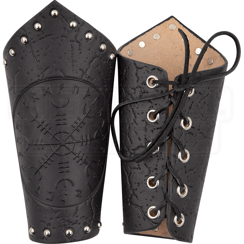 Helm of Awe Leather Arm Bracers - DK6099 by Medieval Armour, Leather ...