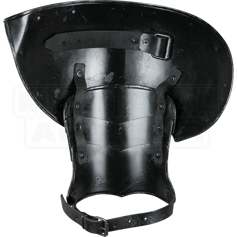 Blackened Ortwin Spaulders - MY101085 by Medieval Armour, Leather ...