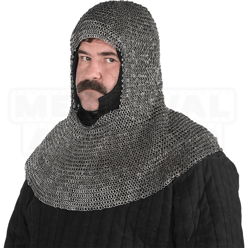 Premium Medieval Chainmail Coif - HW-700994 by Medieval Armour, Leather ...