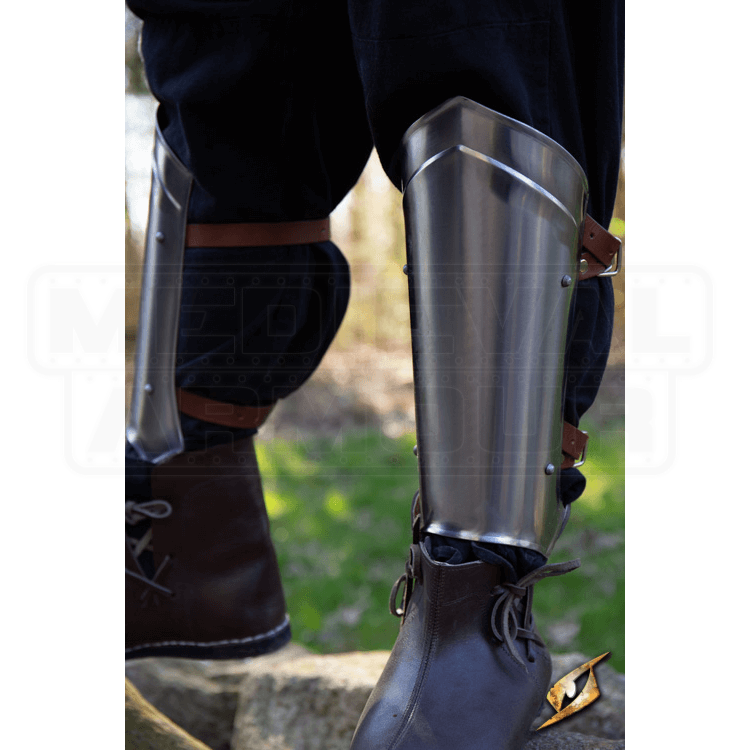 Scout Leg Guards - Polished Steel - MCI-3705 by Medieval Armour ...
