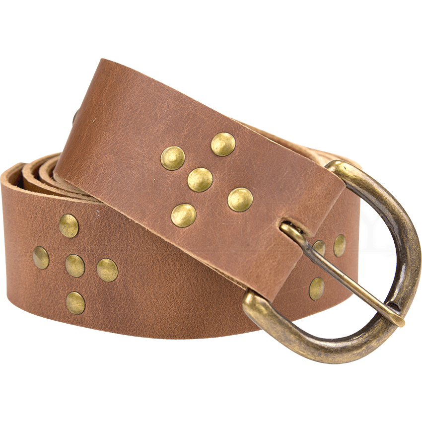 Brass Stud Medieval Cross Belt - Brown - HW-701208 by Traditional ...