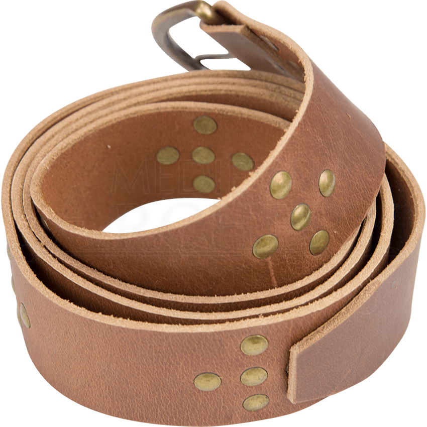 Brass Stud Medieval Cross Belt - Brown - HW-701208 by Traditional ...