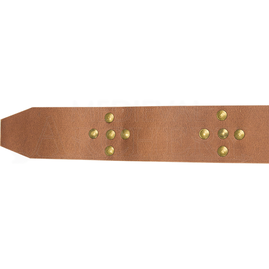 Brass Stud Medieval Cross Belt - Brown - HW-701208 by Traditional ...