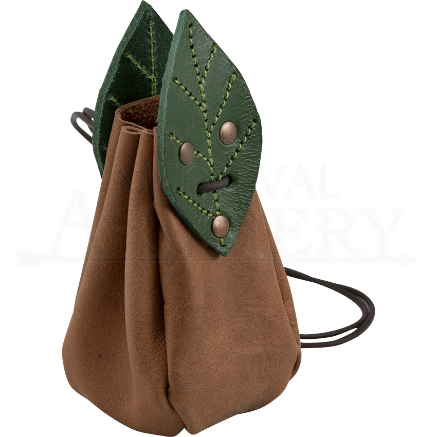 Elven Leaf Leather Pouch - Brown - HW-701274 by Traditional Archery ...