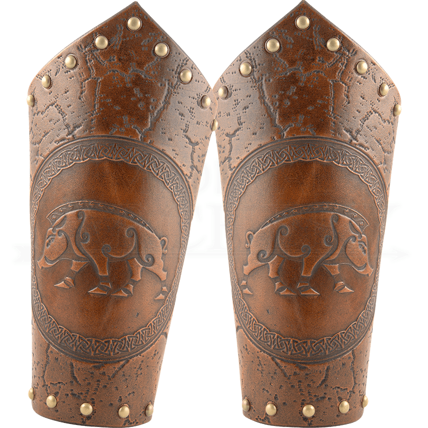 Celtic Boar Leather Arm Bracers - DK6097 by Traditional Archery ...