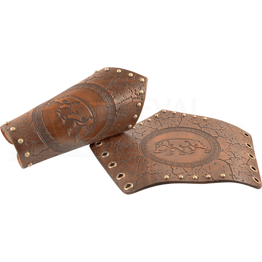 Celtic Boar Leather Arm Bracers - DK6097 by Traditional Archery ...