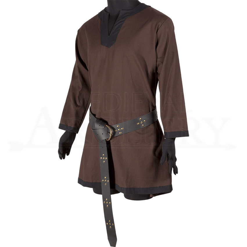 Basic Medieval Tunic - Brown with Black - HW-701393BR by Traditional ...