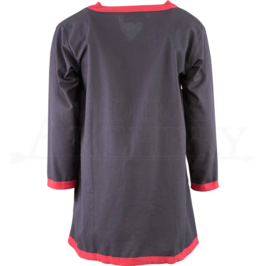 Basic Medieval Tunic - Black with Red - HW-701393BK by Traditional ...