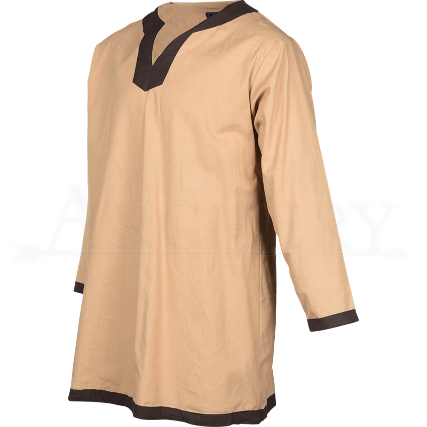 Basic Medieval Tunic - Natural with Brown - HW-701393N by Traditional ...
