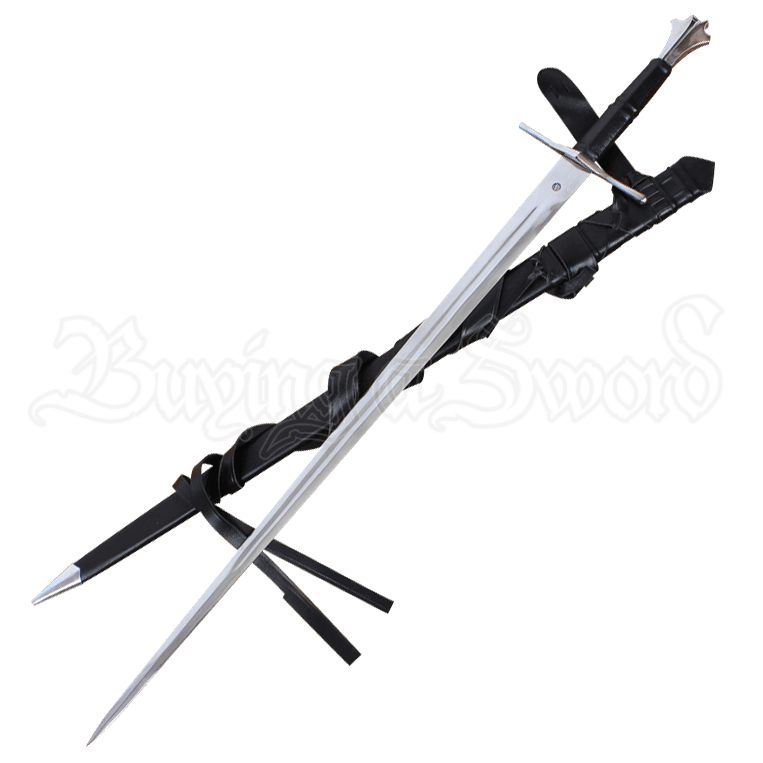 Two Handed Gothic Sword With Scabbard and Belt - DS-1332B by Medieval ...