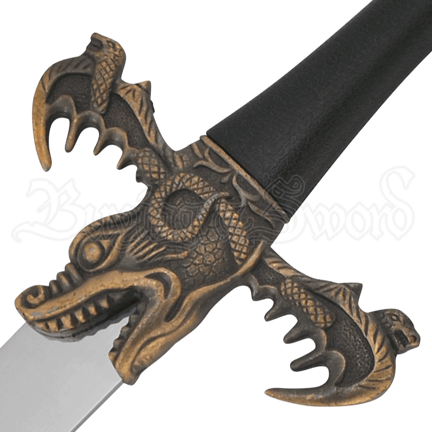 Antique Gold Medieval Dragon Dagger - NP-H-5930 by Medieval Swords ...