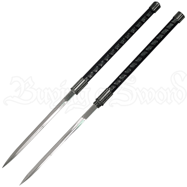 Interlocking Black Double Short Sword - NP-H-5514-BK by Medieval Swords, Functional Swords ...