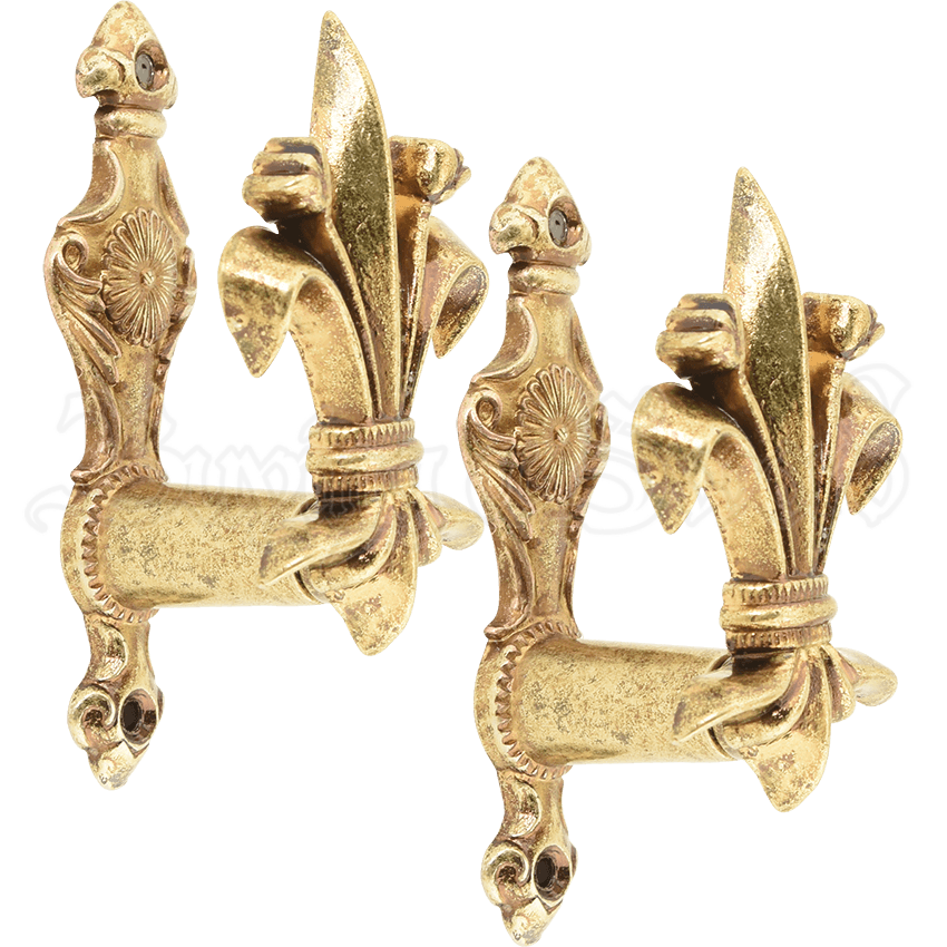 Brass Fleur De Lis Sword Hangers - OD11L by Medieval Swords, Functional ...