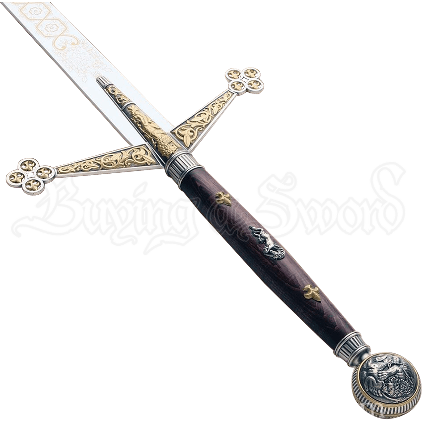 Silver And Gold Claymore - 501459 by Medieval Swords, Functional Swords ...