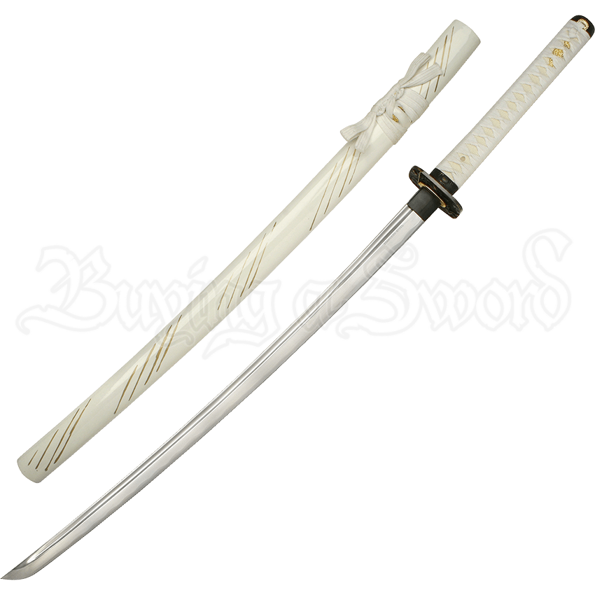 White Battle Samurai Sword - MC-SW-541W by Medieval Swords, Functional ...