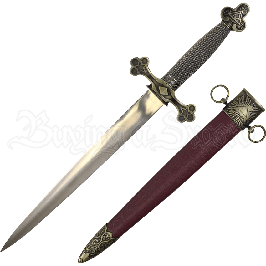 Masonic Dagger with Maroon Scabbard - NP-H-5947 by Medieval Swords ...