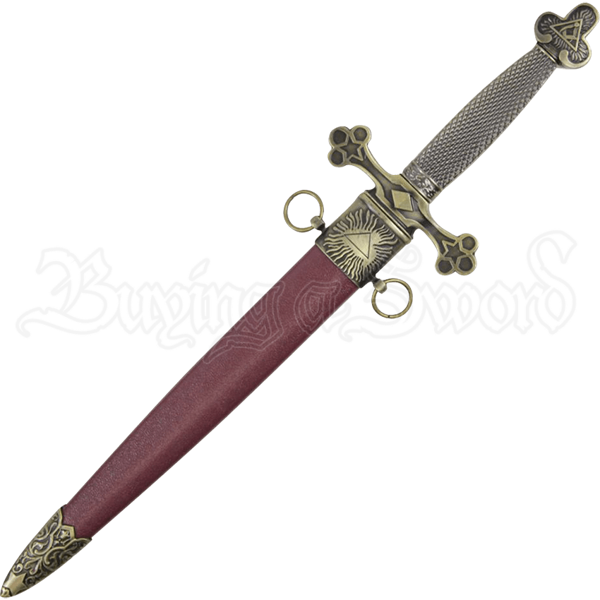 Masonic Dagger with Maroon Scabbard - NP-H-5947 by Medieval Swords ...